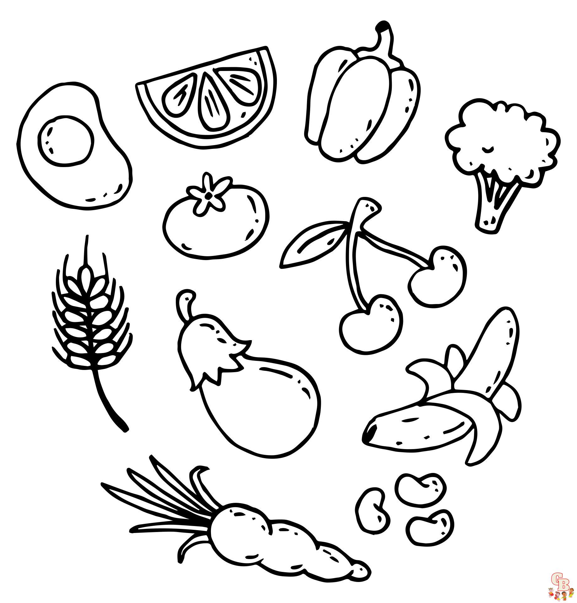 Dibujos de frutas preescolar para colorear | vsun Dibujos de frutas preescolar para colorear | vsun