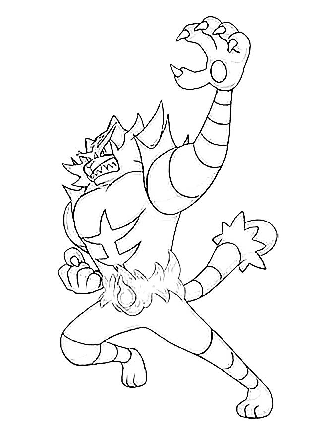 Dibujos de incineroar pokemon para colorear | vsun