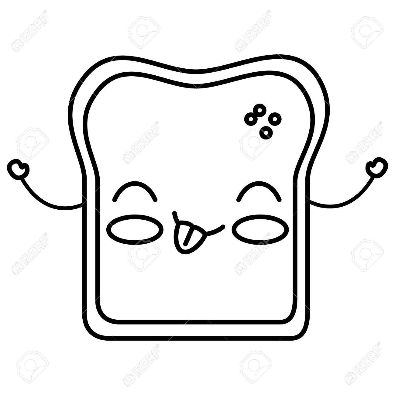 Dibujos de tostada kawaii para colorear | vsun