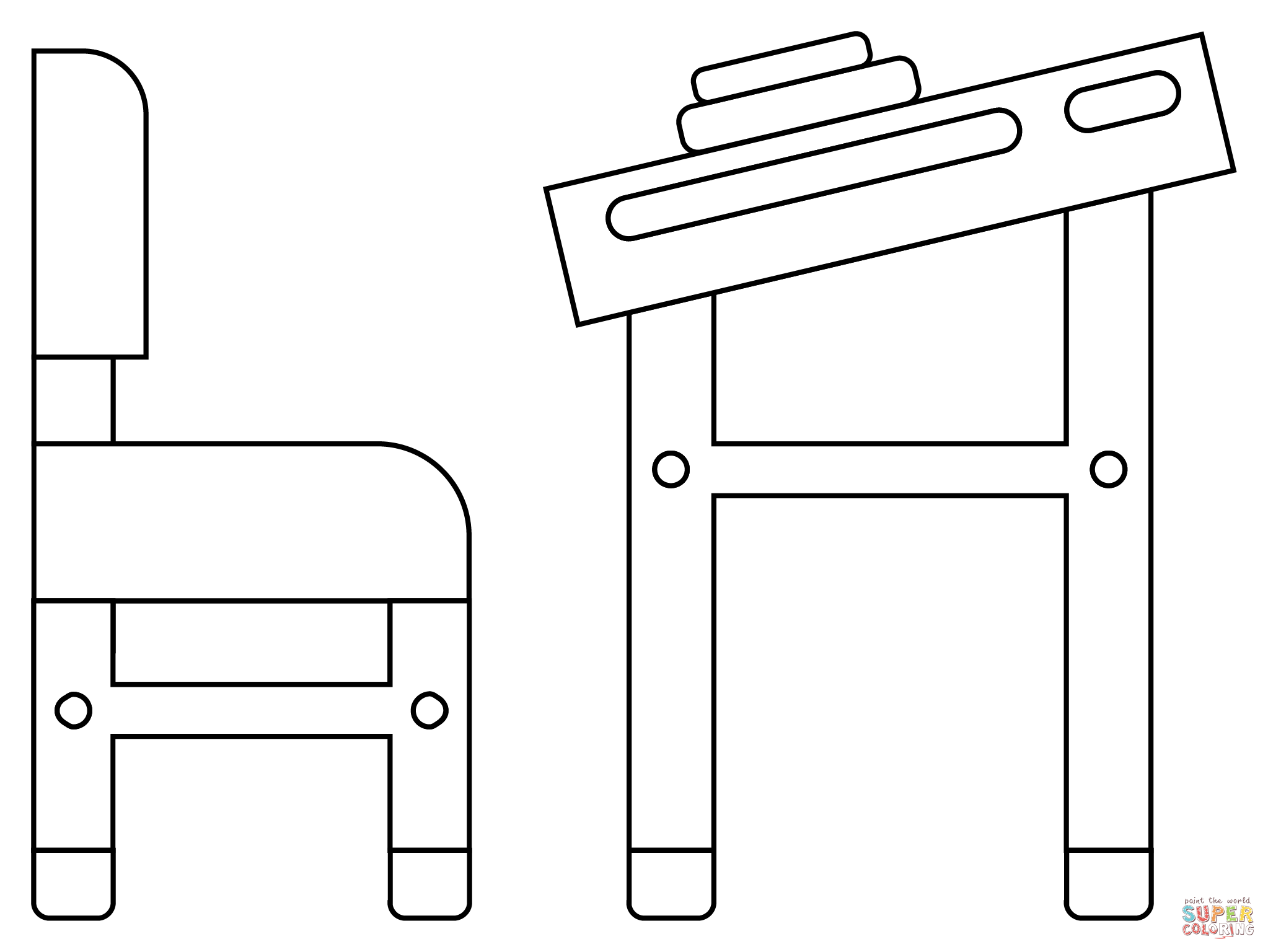Dibujos de pupitres para colorear | vsun