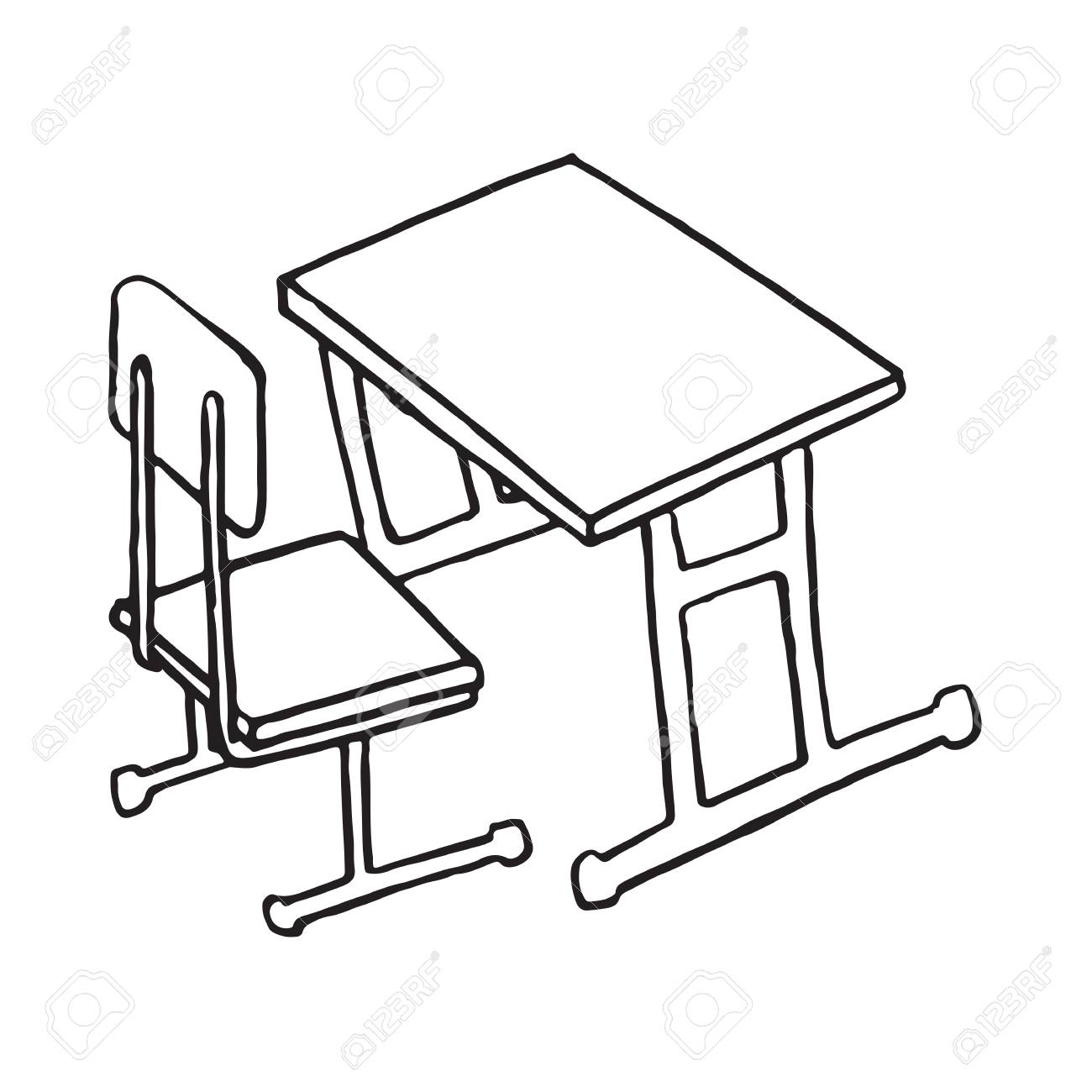 Cómo Dibujar Un Pupitre Escolar De Dibujos Animados