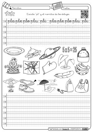 Dibujos de pla ple pli plo plu para colorear | vsun