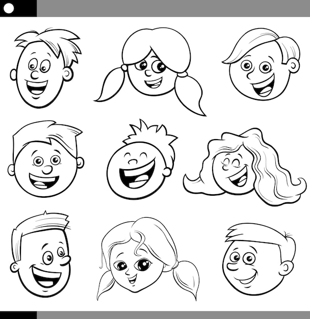 Dibujos De Caras Niños Para Colorear Vsun